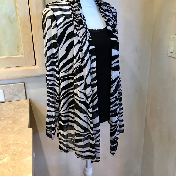 Tops | Zebra Striped Semisheer Cover | Poshmark